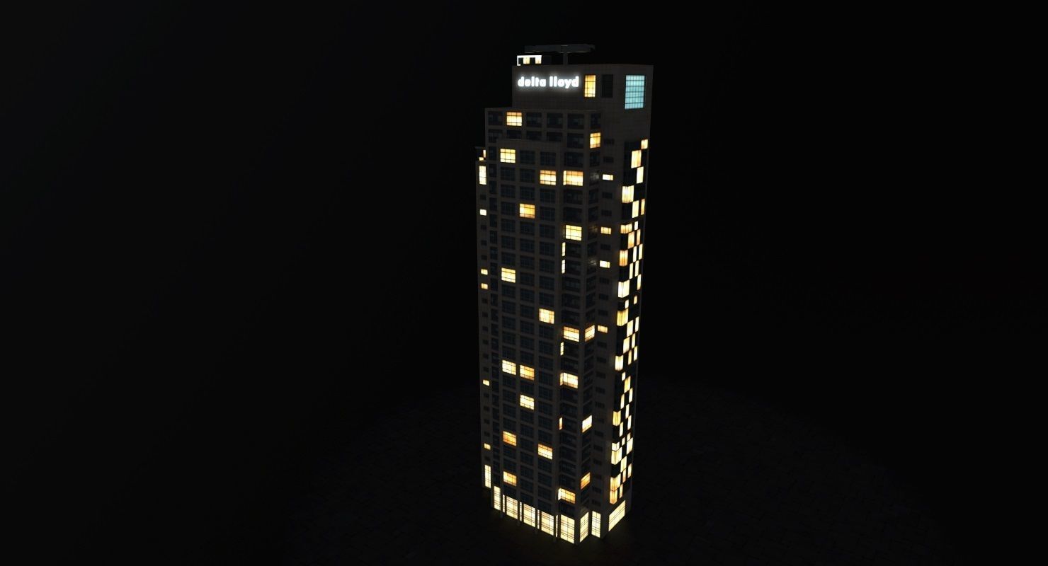 3D model Amsterdam Mondriaan Tower VR / AR / low-poly | CGTrader