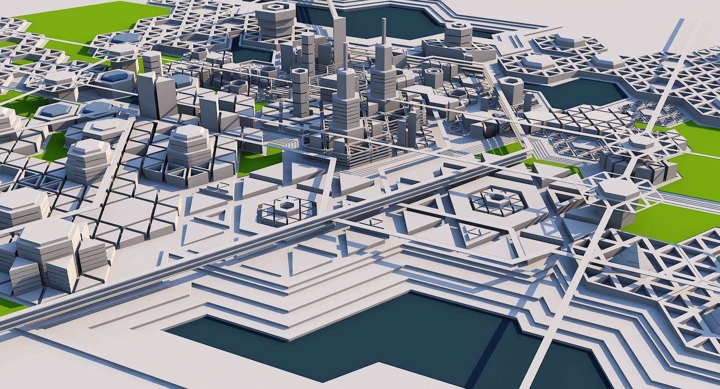Geometric City 3D model | CGTrader