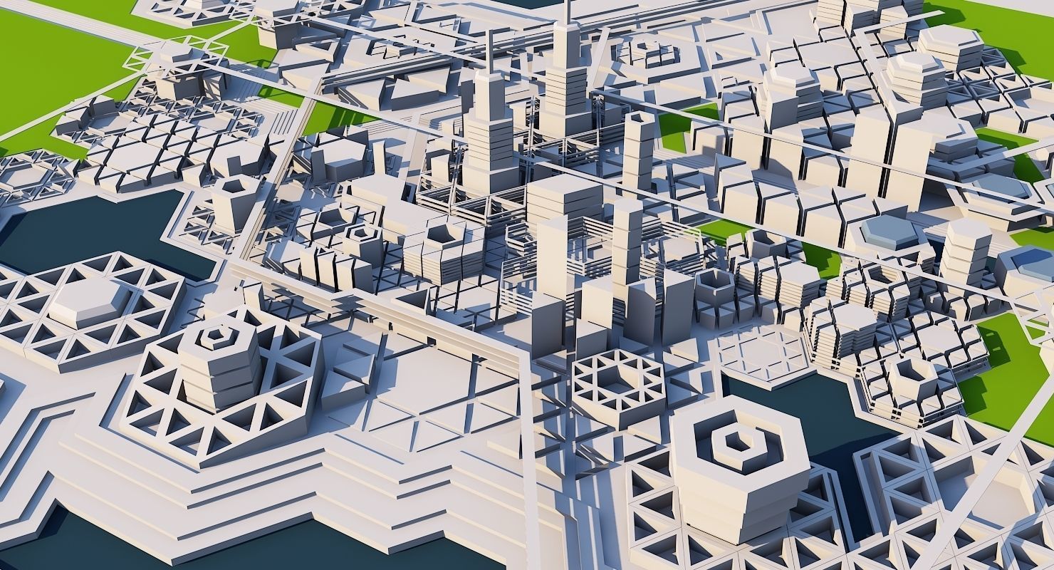 Geometric City 3D model | CGTrader