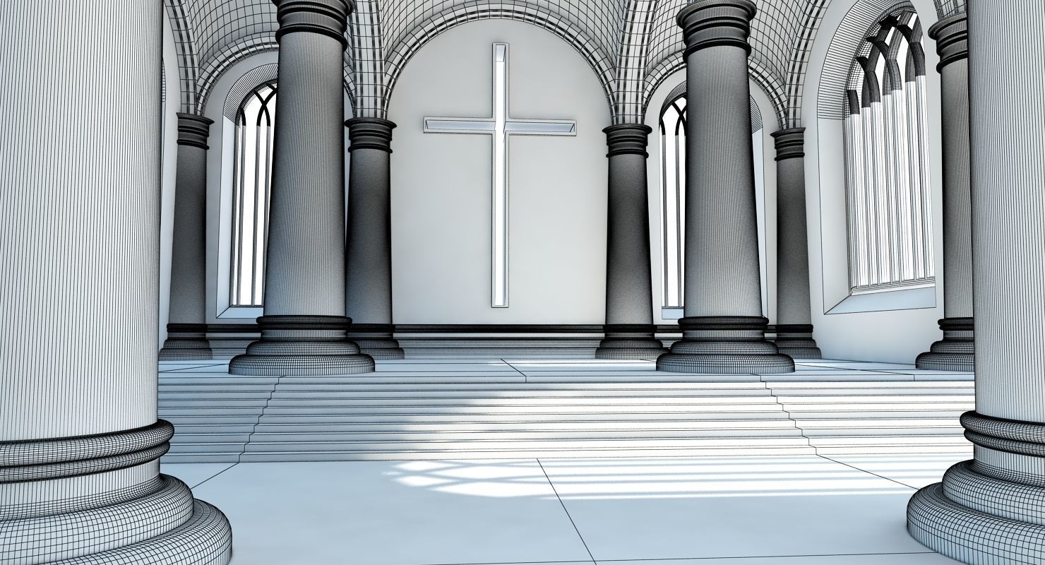 Cathedral Interior 1 3D model | CGTrader