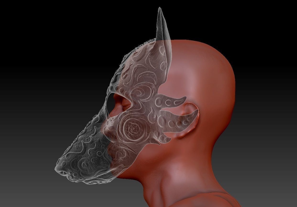 Wolf Mask 3D Model stl Files Cosplay Masquerade Halloween 3D model 3D ...