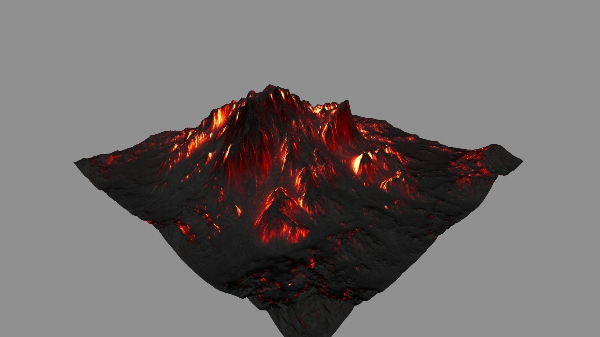 3D model volcano mountain with fire VR / AR / low-poly | CGTrader