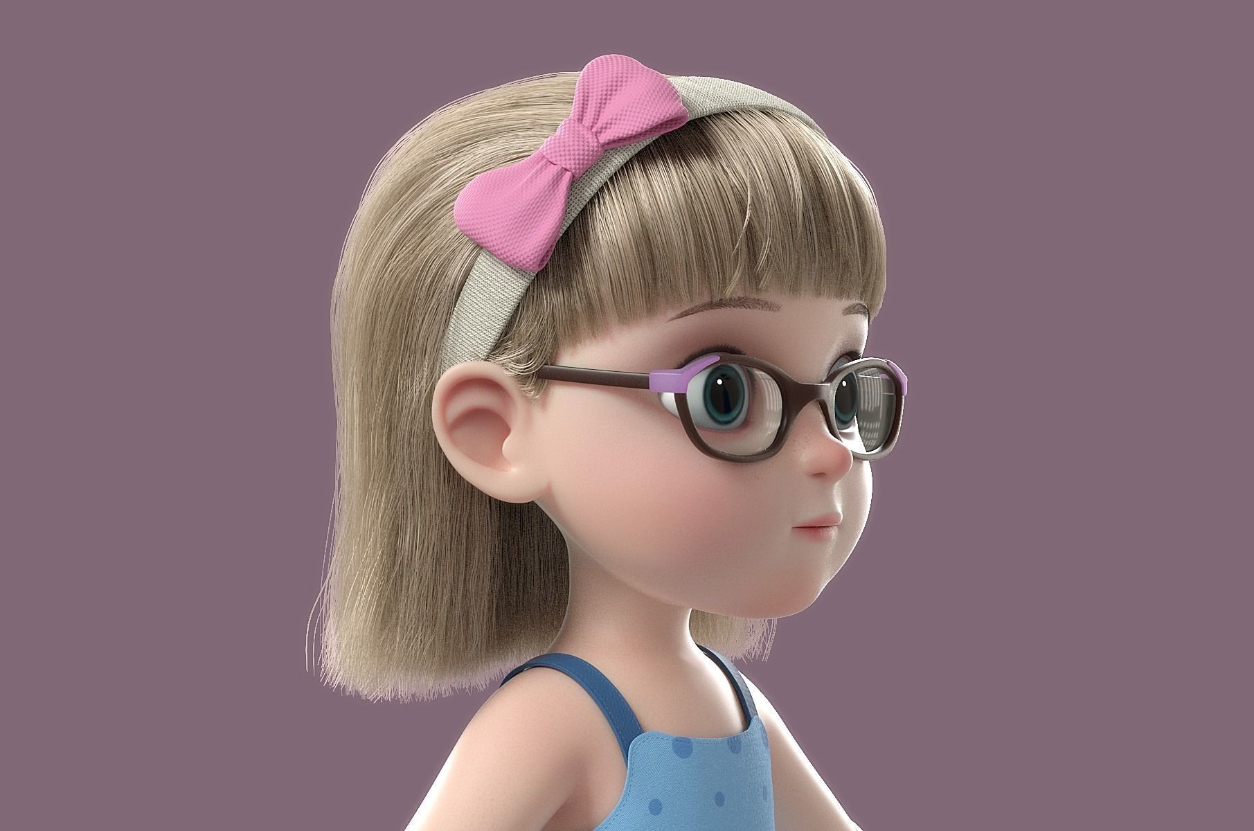 Cartoon Girl NoRig 3D model | CGTrader