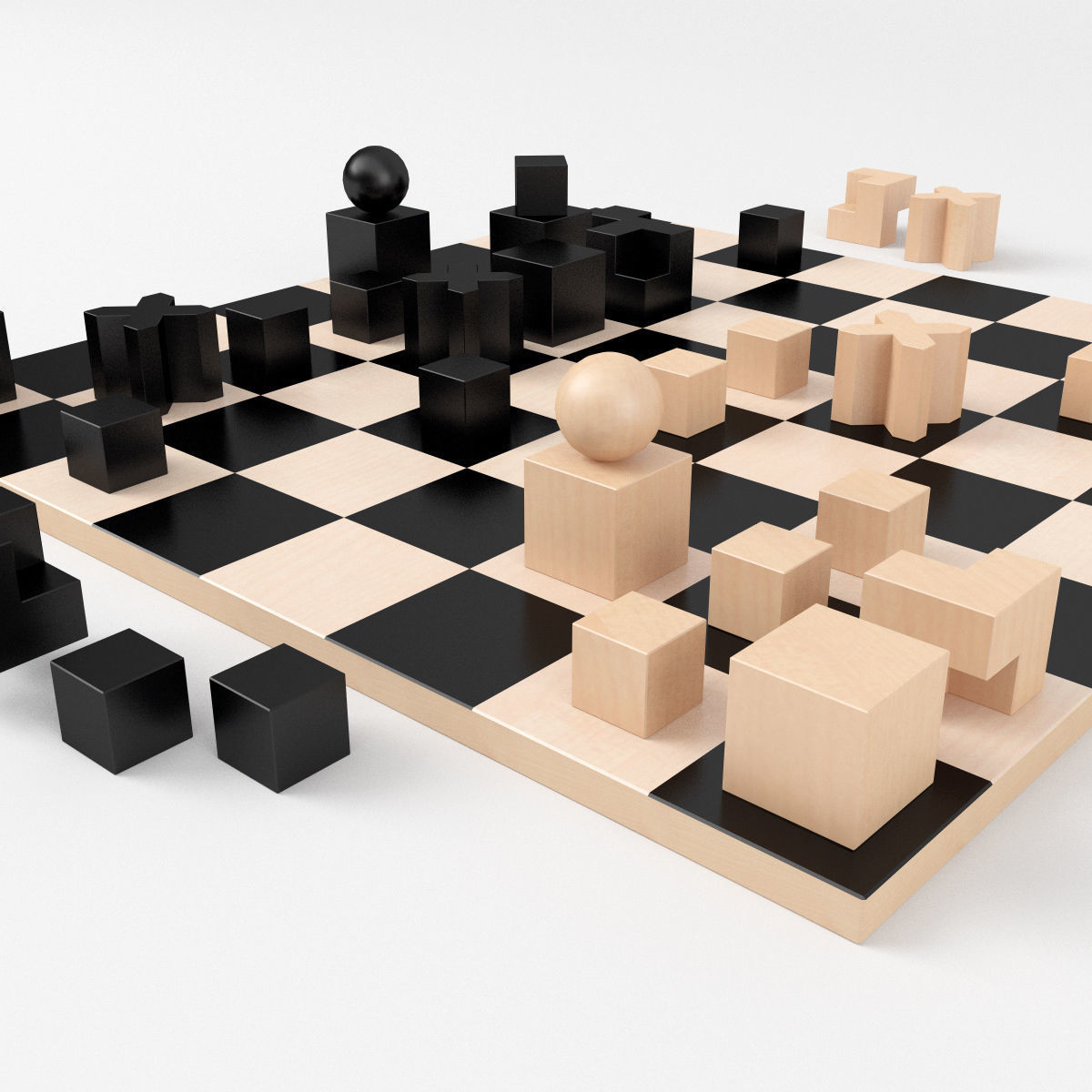Bauhaus Chess Game Board Schachspiel free 3D model | CGTrader