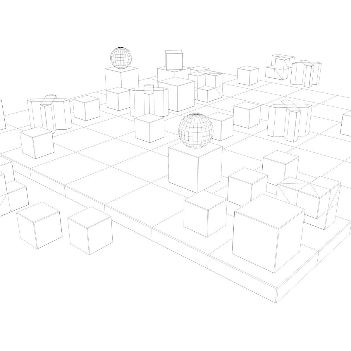 Bauhaus Chess Game Board Schachspiel free 3D model | CGTrader