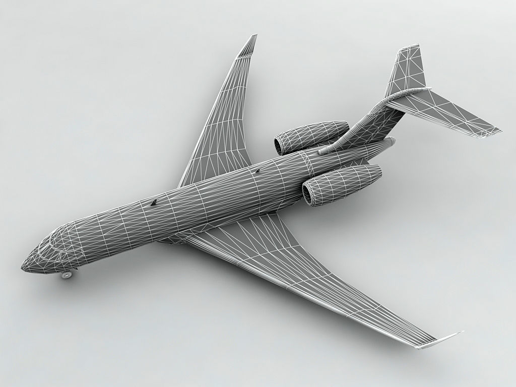 3D model Bombardier Global Express 6000 Aircraft VR / AR / low-poly ...
