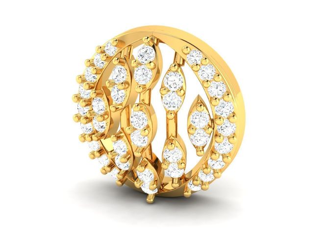 Round Shaped Gold Pendant With Diamonds 20 3D model 3D printable | CGTrader