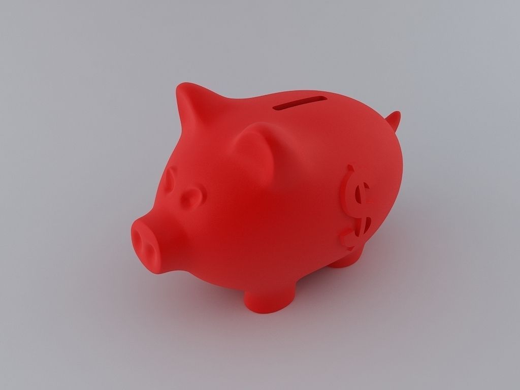 Piggy Money Bank 3D Model 3D printable .stl - CGTrader.com