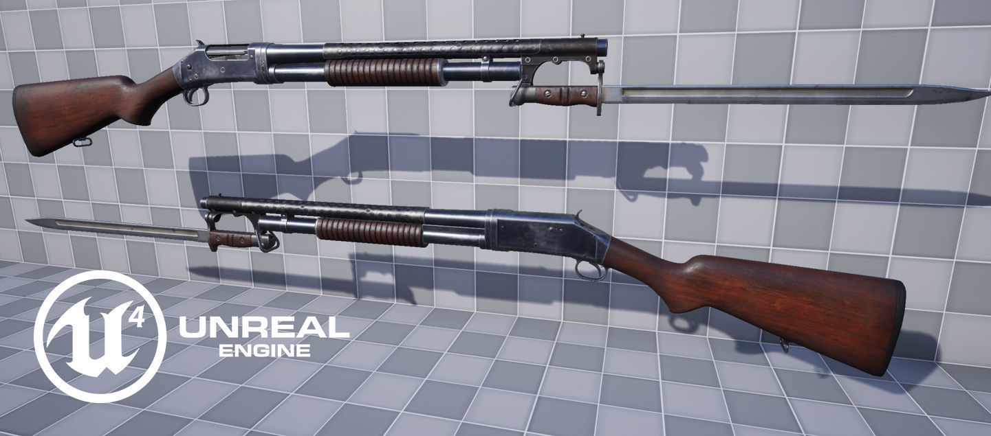3D model M1897 Trench Gun VR / AR / low-poly | CGTrader