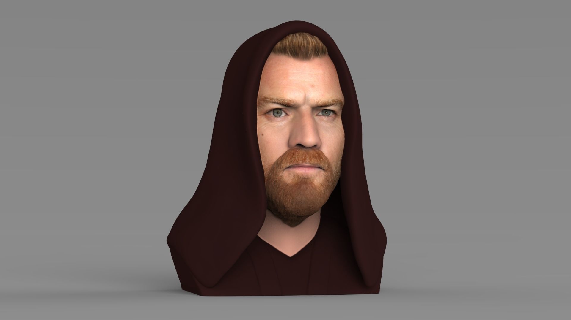 Obi Wan Kenobi Star Wars bust ready for full color 3D printing 3D model ...
