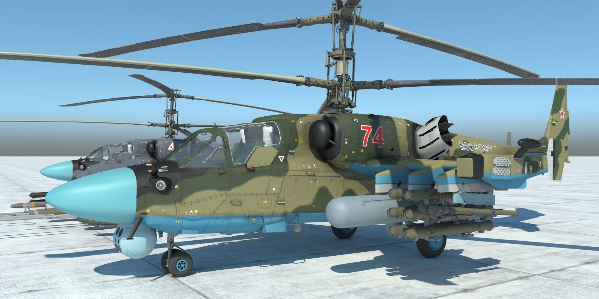 3D model Russian attack helicopter Kamov Ka-52 Hokum B Alligator 3D ...