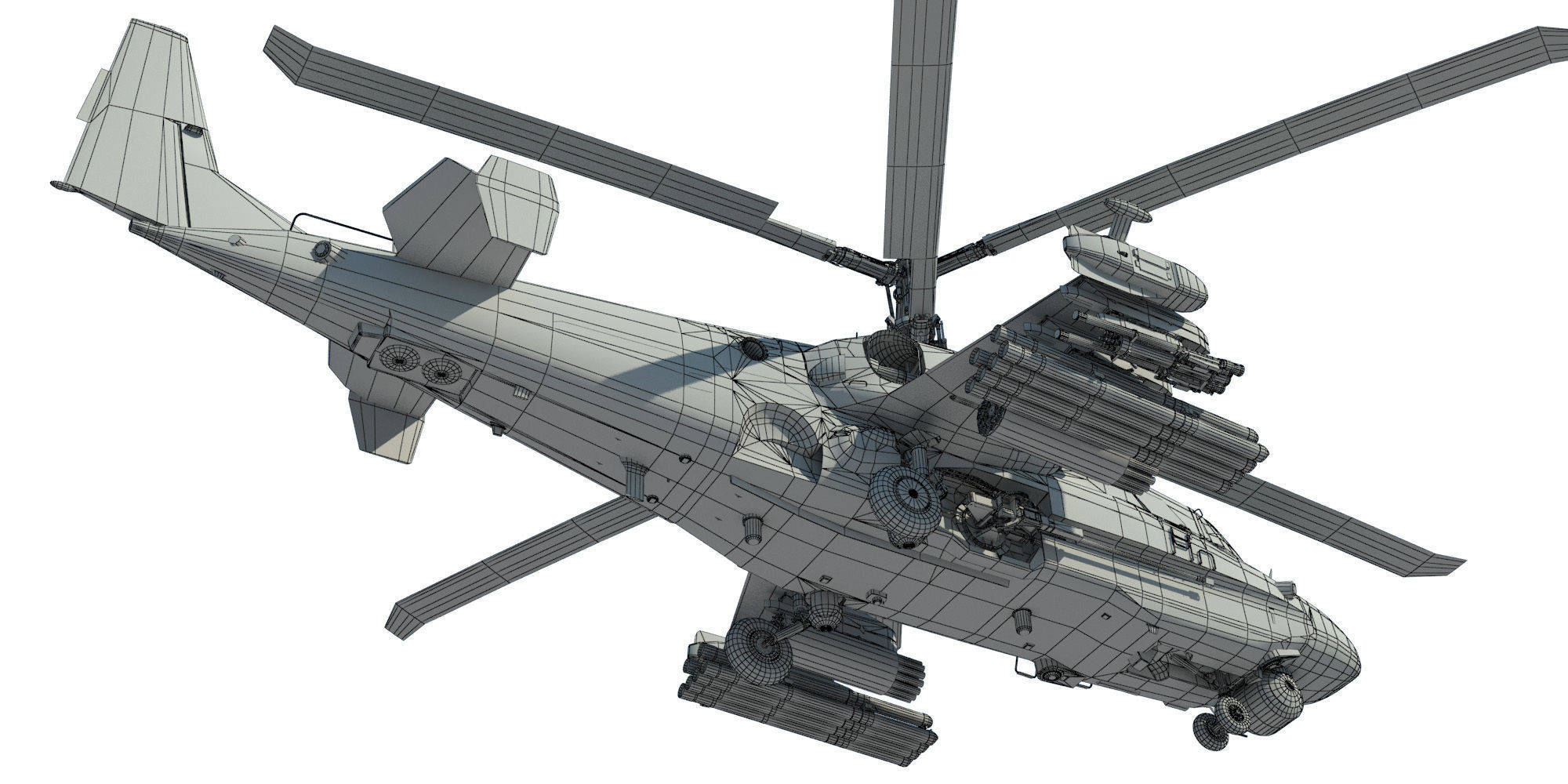 3D model Russian attack helicopter Kamov Ka-52 Hokum B Alligator 3D ...