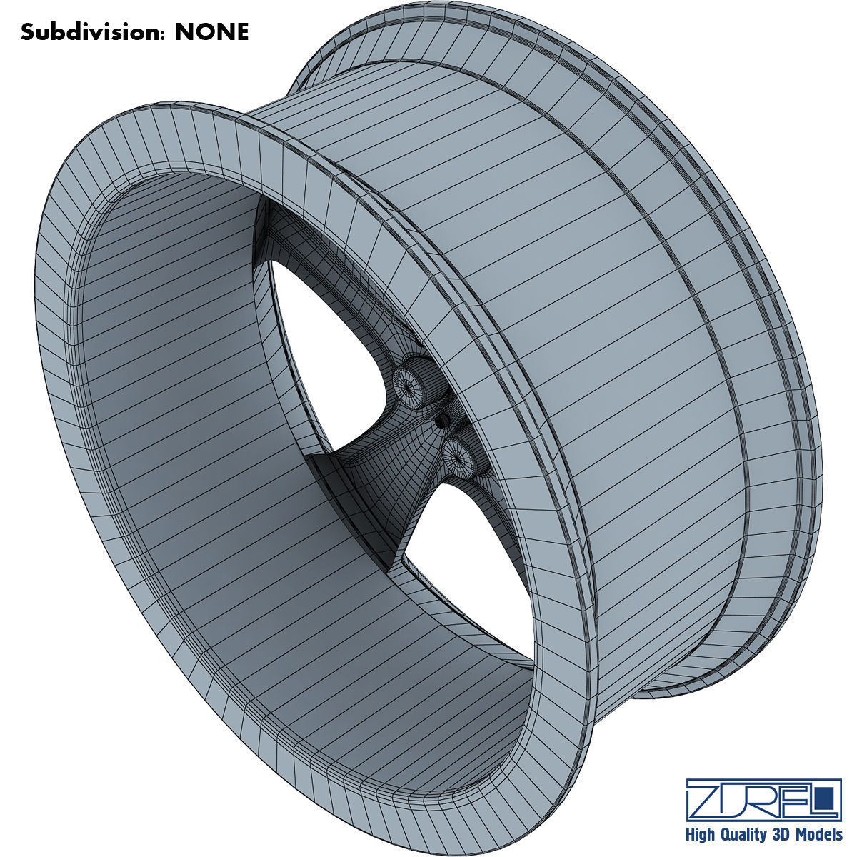 3D model Style 128 wheel silver Mid Poly VR / AR / low-poly | CGTrader