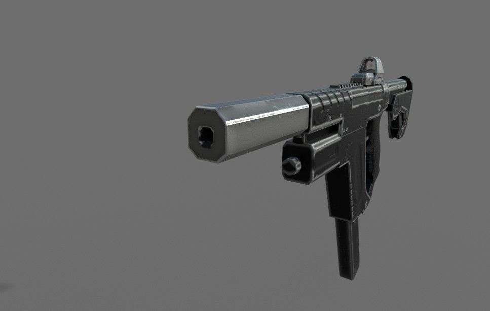 3D model Stylized Sub machine Gun VR / AR / low-poly | CGTrader