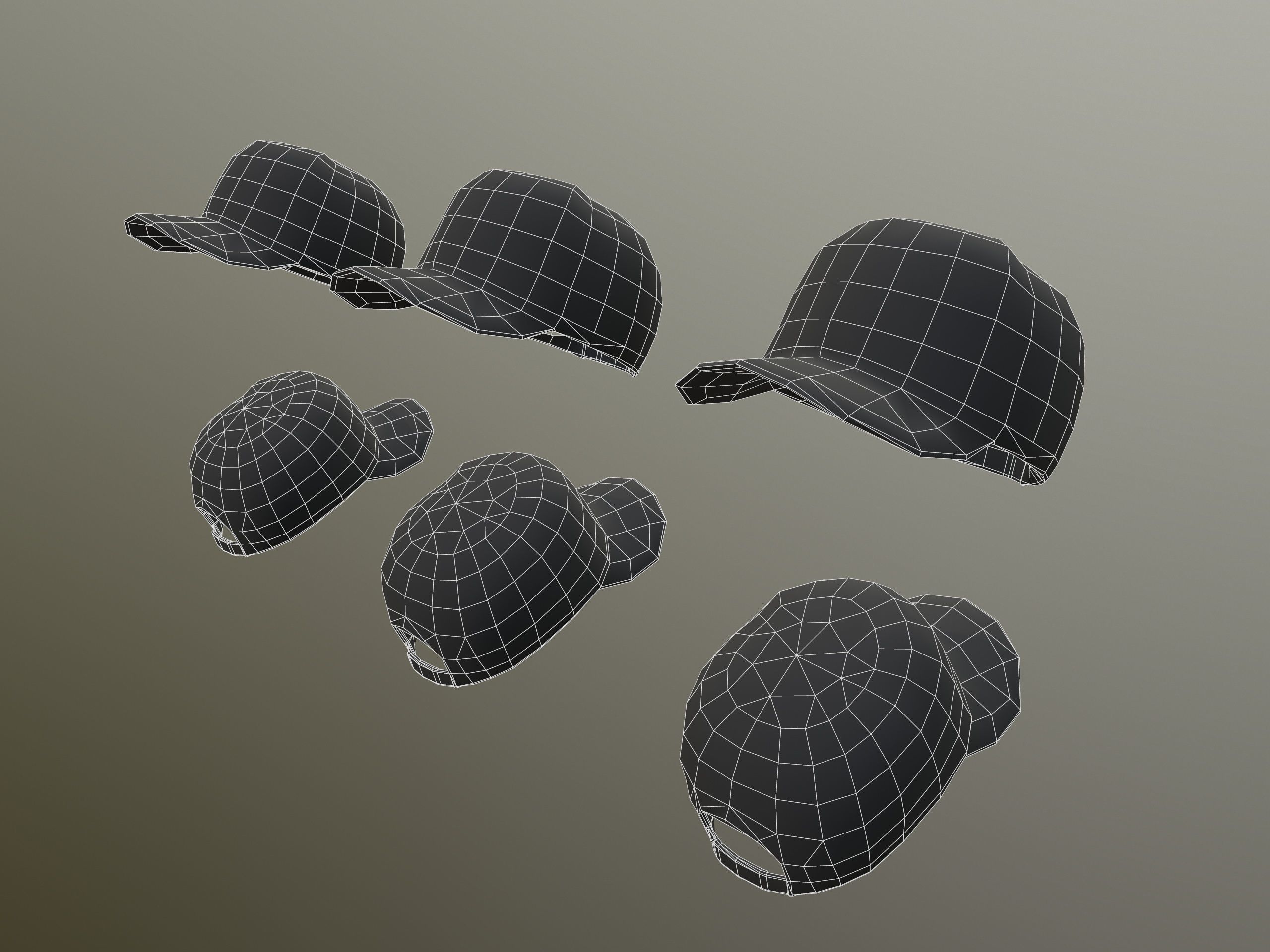 3D model Caps Pack 1 VR / AR / low-poly | CGTrader
