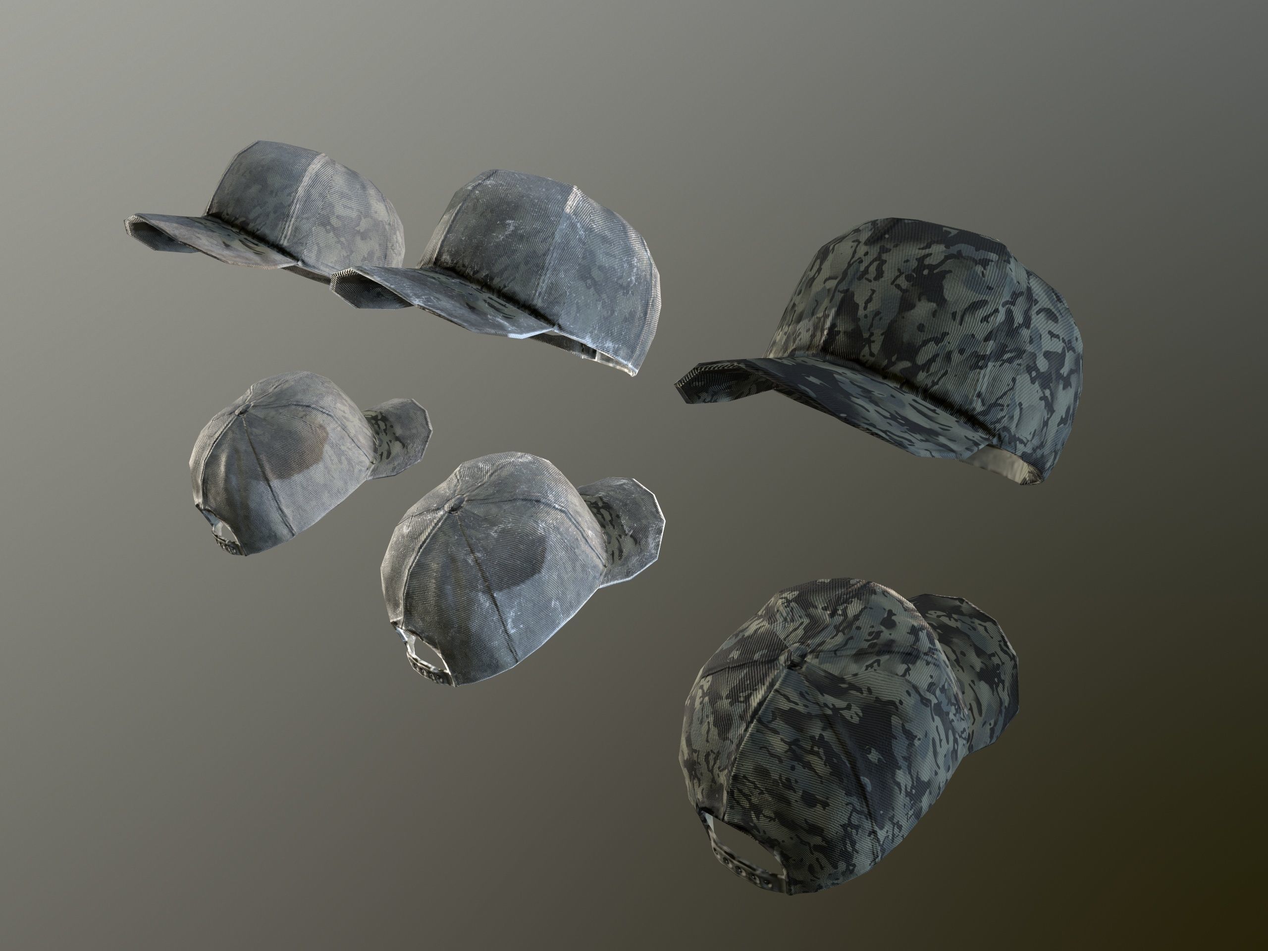 3D model Caps Pack 1 VR / AR / low-poly | CGTrader
