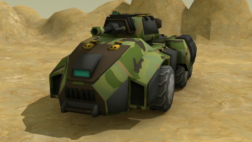 3D model Low Poly Sci Fi Light Tank VR / AR / low-poly | CGTrader