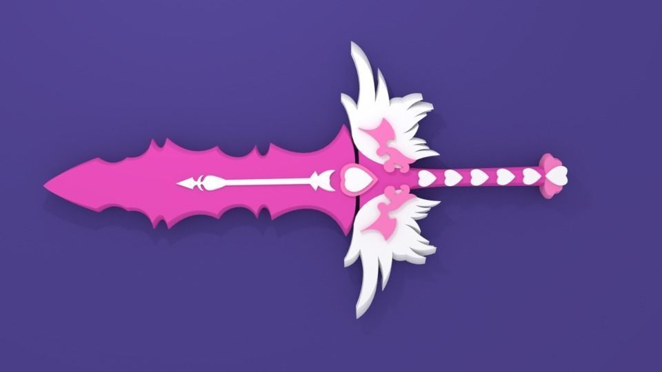 3D model Pink Fairy Love Sword 3D Model VR / AR / low-poly | CGTrader