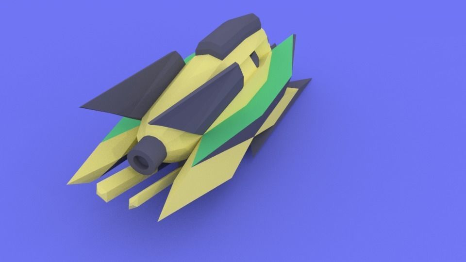 3D model Alien Spaceship Laser Beam 3D Model VR / AR / low-poly | CGTrader