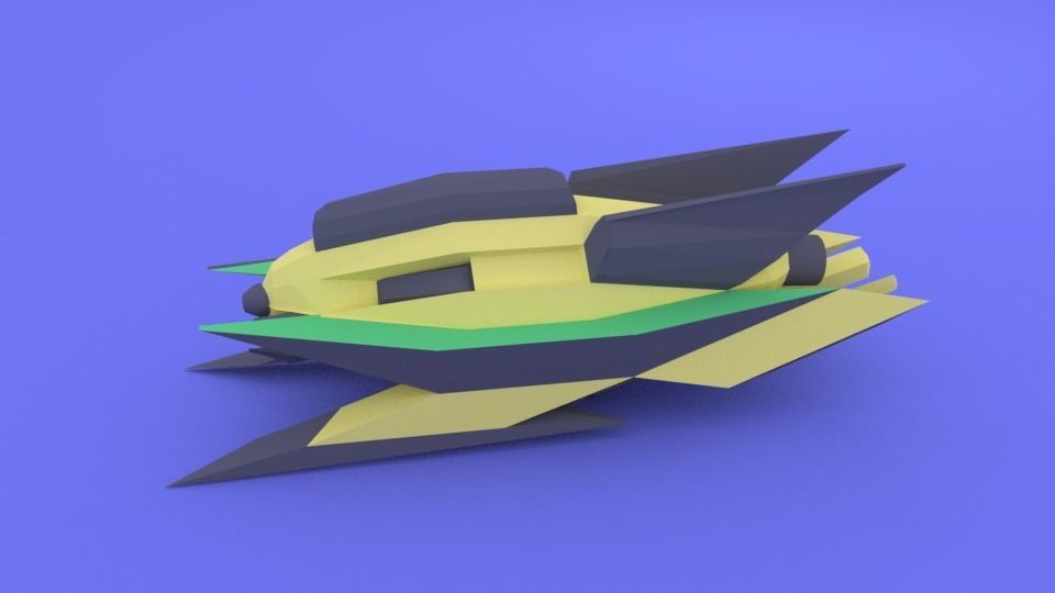 3D model Alien Spaceship Laser Beam 3D Model VR / AR / low-poly | CGTrader