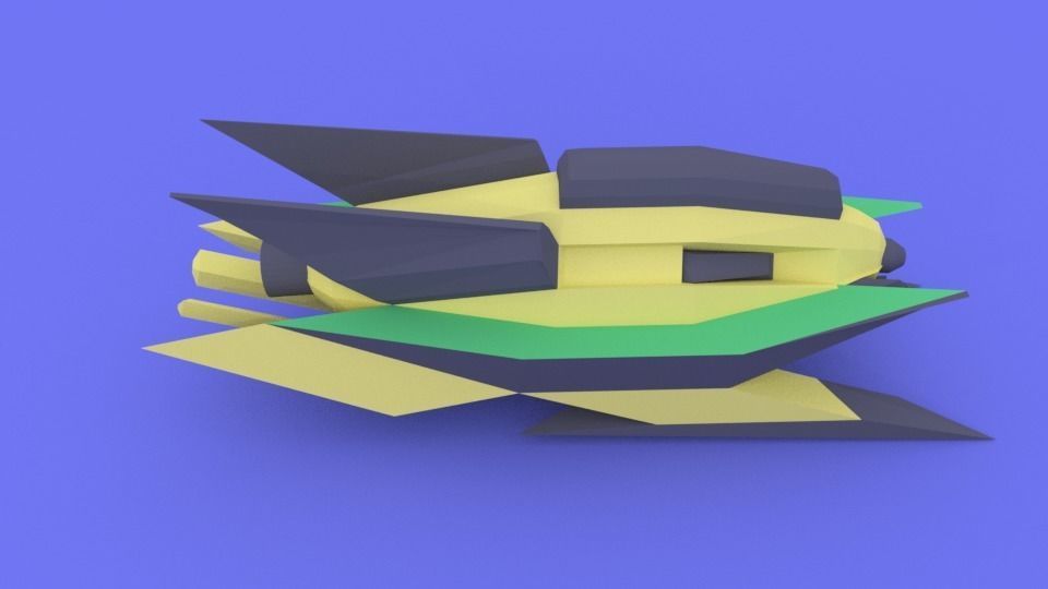 3D model Alien Spaceship Laser Beam 3D Model VR / AR / low-poly | CGTrader