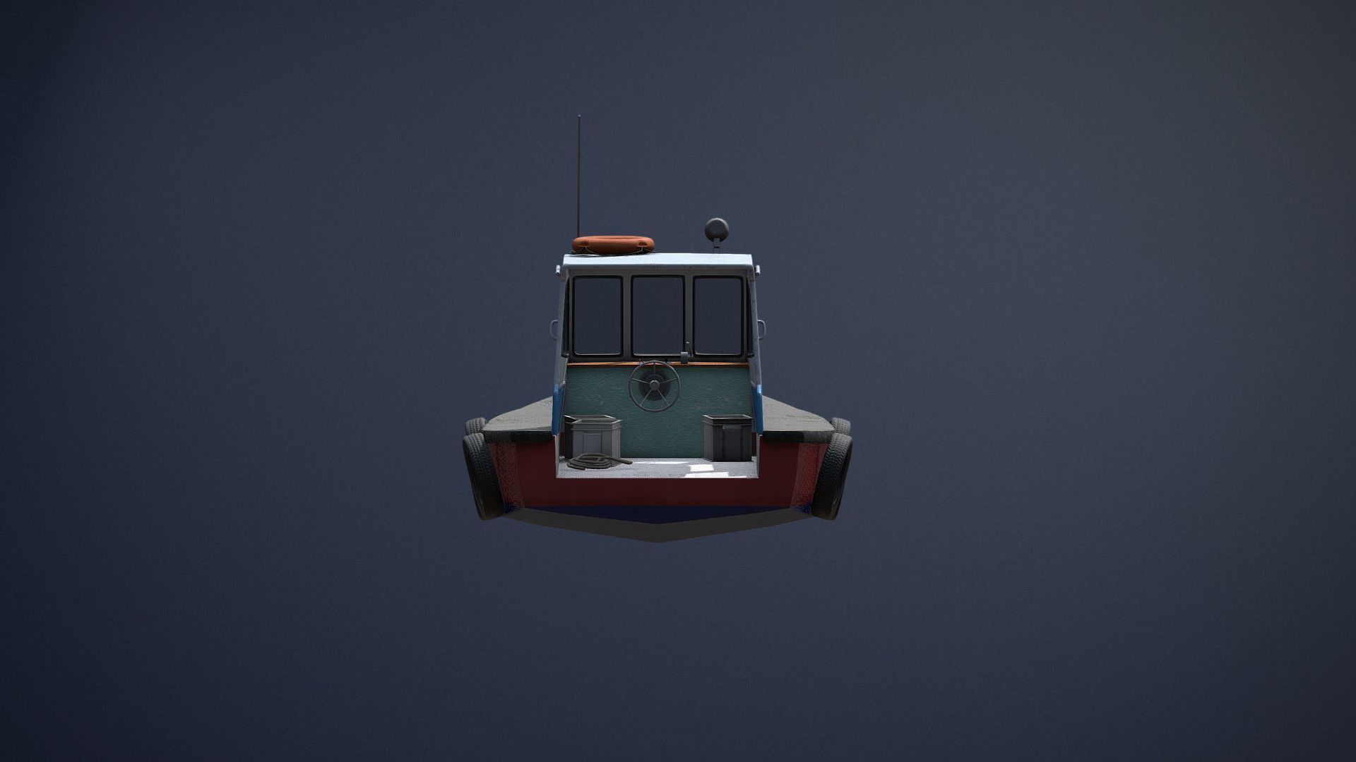 Old Harbour Boat game-ready asset free VR / AR / low-poly 3D model ...