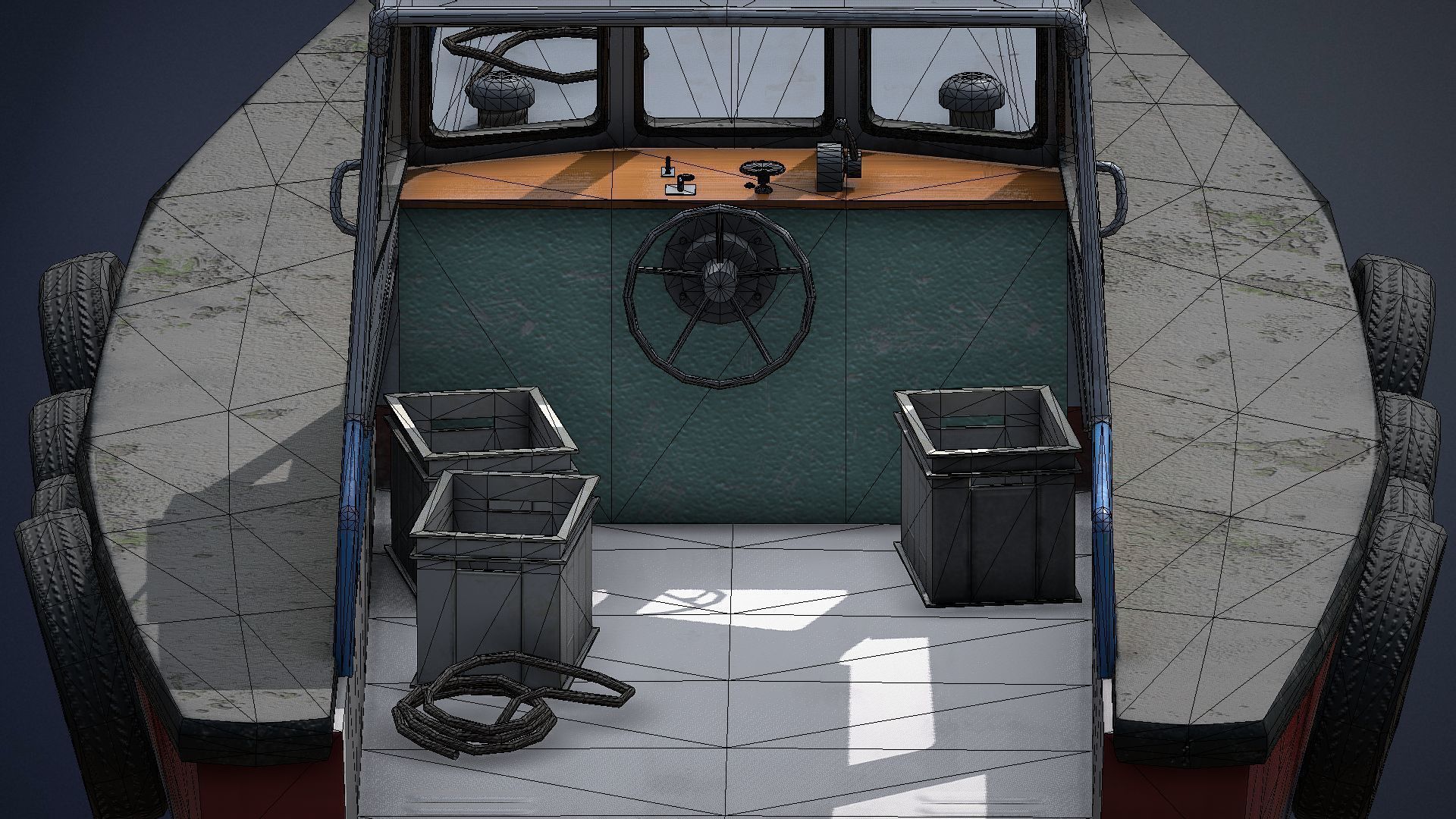 Old Harbour Boat game-ready asset free VR / AR / low-poly 3D model ...