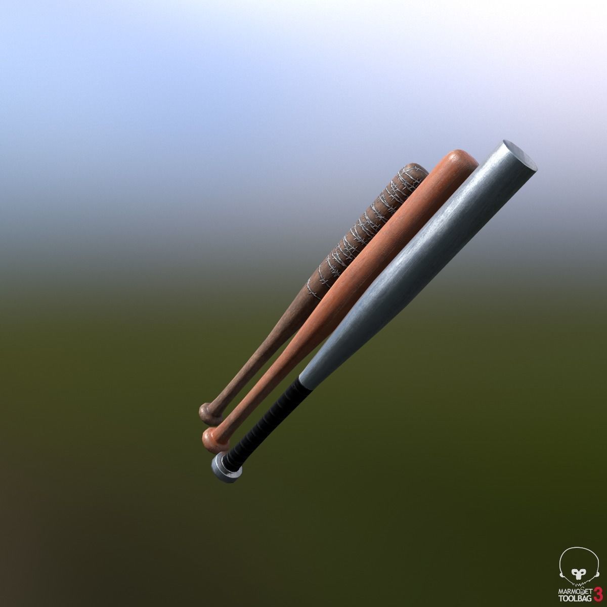 3D model Baseball Bats 3 Pack VR / AR / low-poly | CGTrader