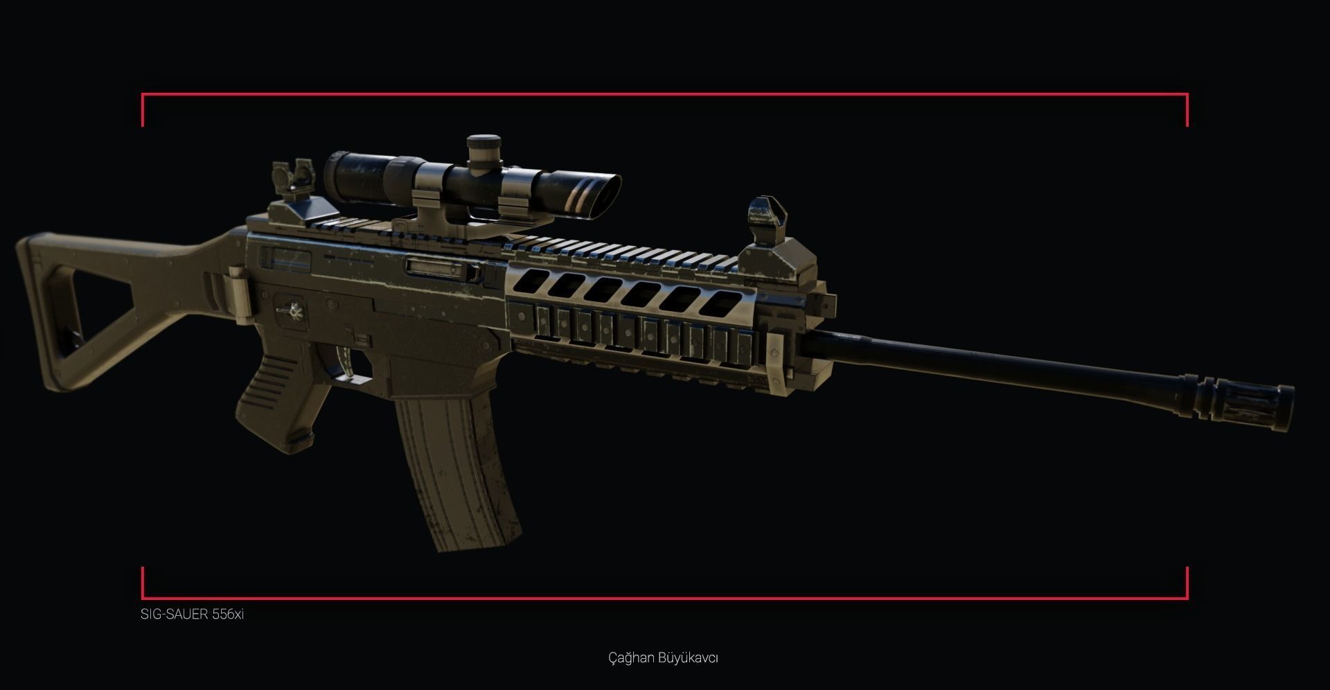 3D model Game Ready PBR Rifle gun with scope VR / AR / low-poly | CGTrader