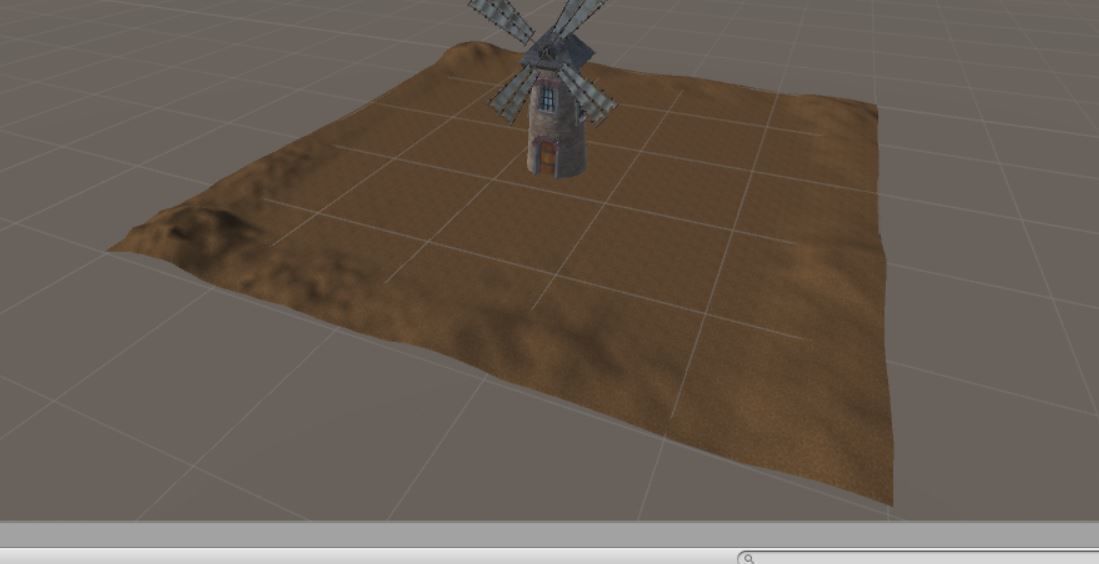 3D model Wheat field and wind mill unity model VR / AR / low-poly ...