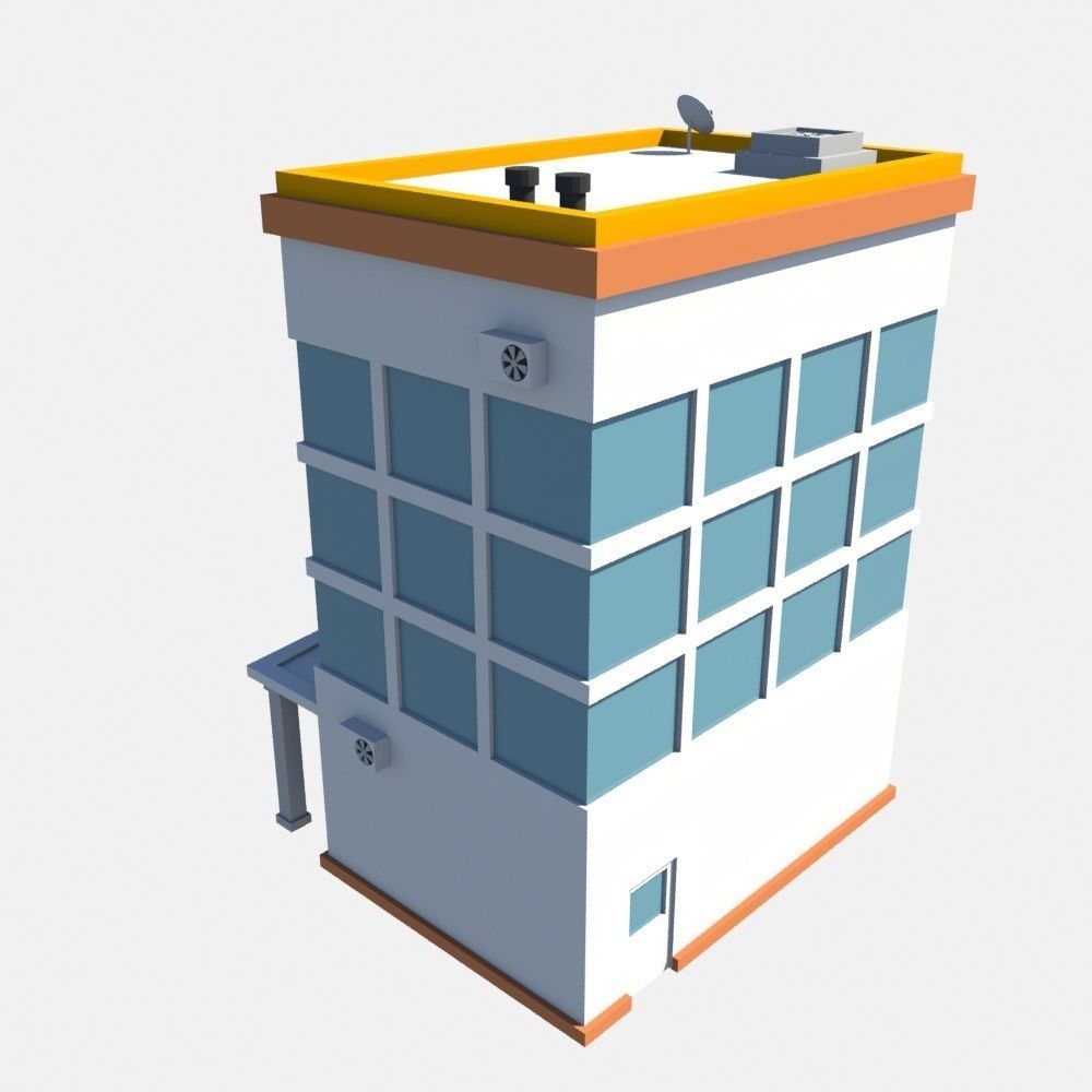 low poly bank 3D model | CGTrader