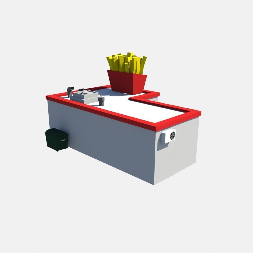 low poly fast food 3D model | CGTrader