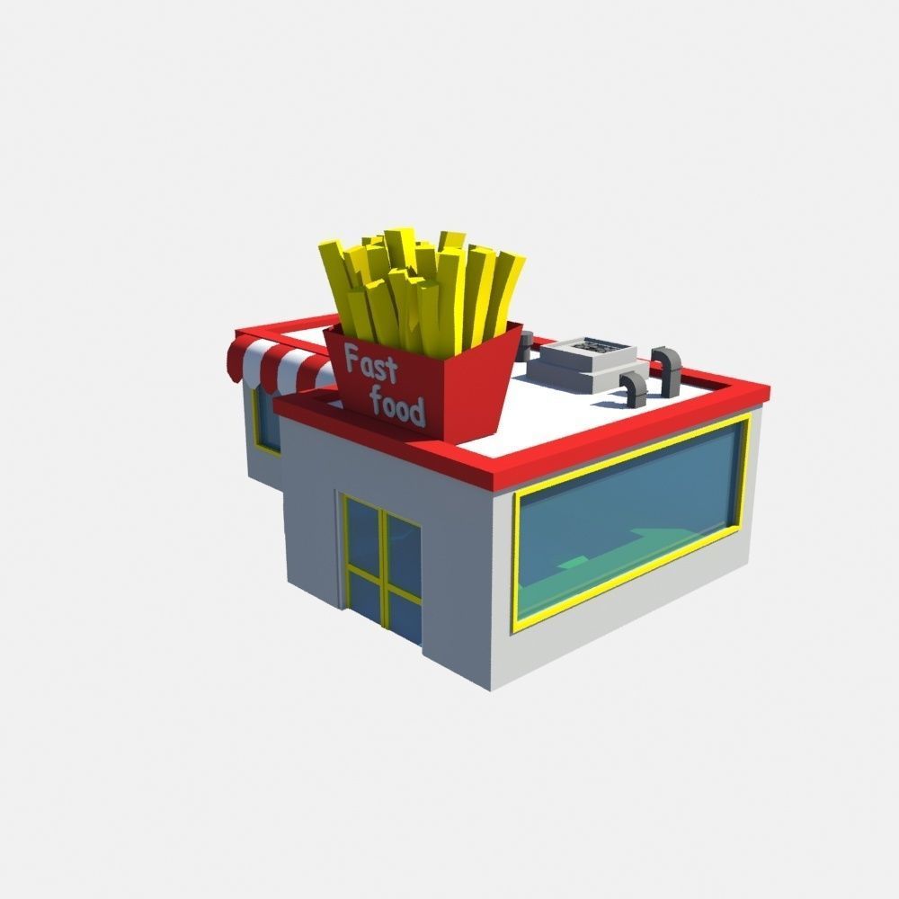 low poly fast food 3D model | CGTrader
