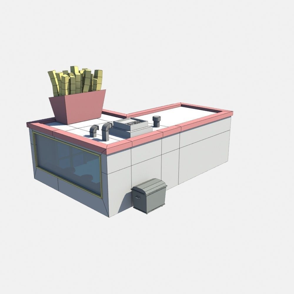 low poly fast food 3D model | CGTrader