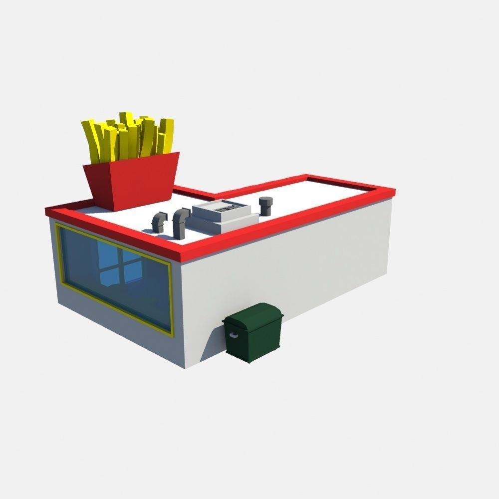low poly fast food 3D model | CGTrader