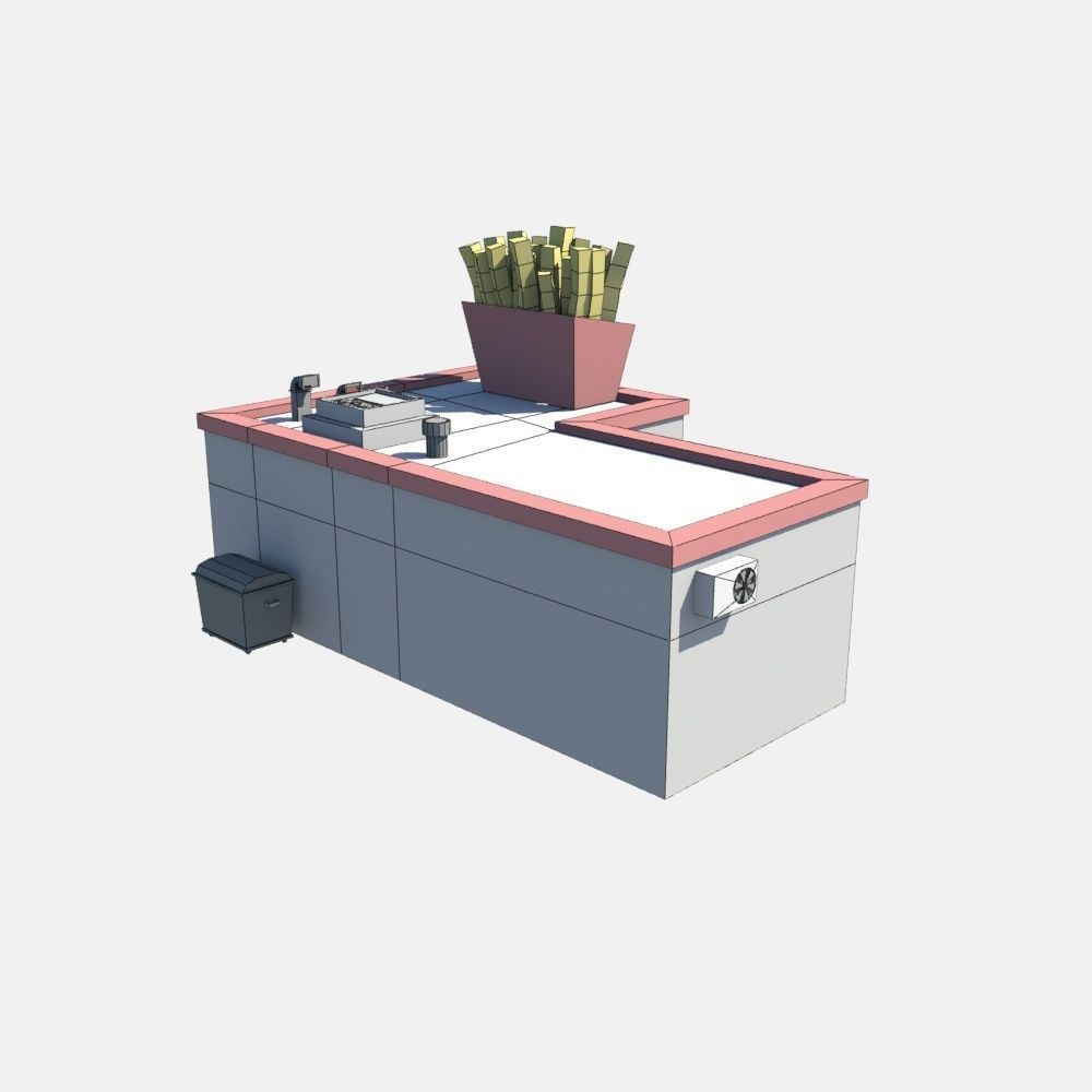 low poly fast food 3D model | CGTrader