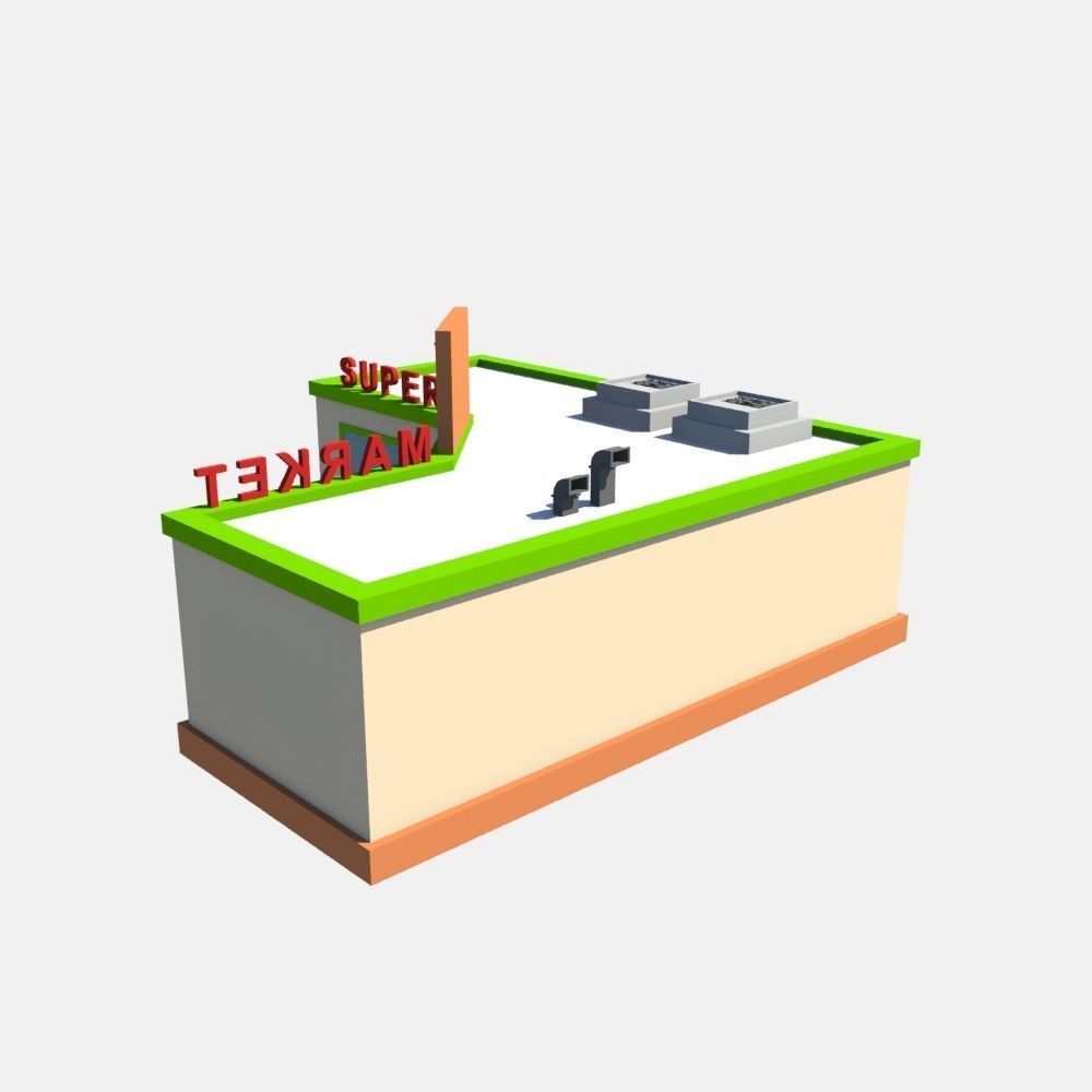 low poly supermarket 3D model | CGTrader