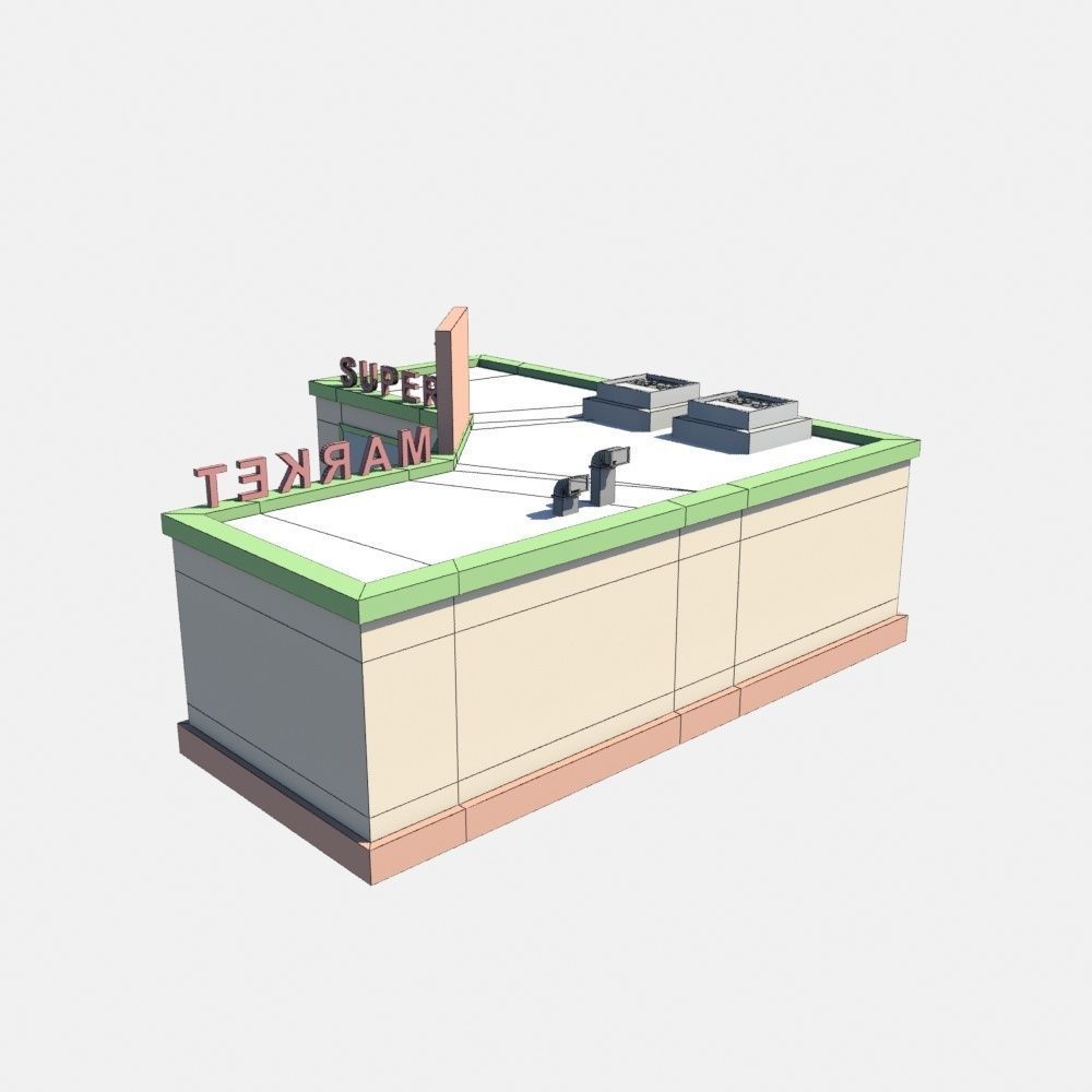 low poly supermarket 3D model | CGTrader