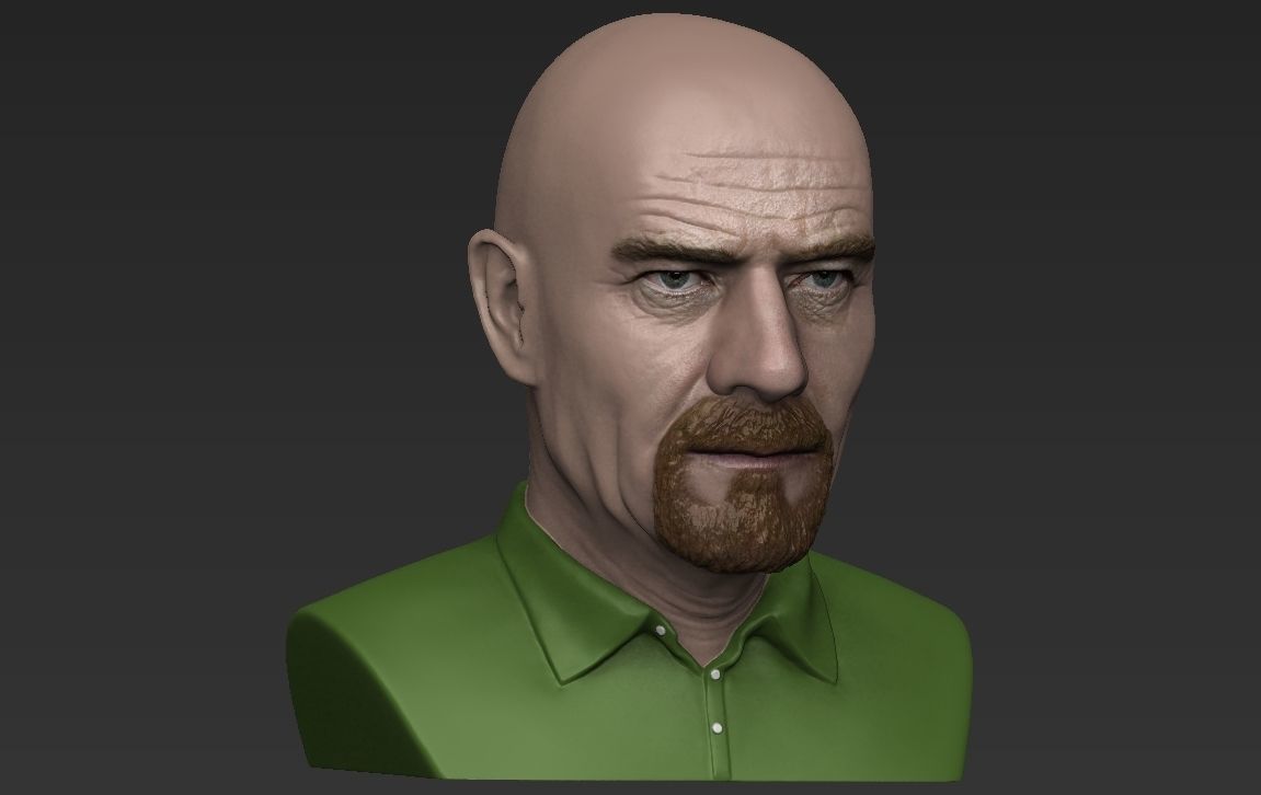 Walter White Breaking Bad bust ready for full color 3D printing 3D ...