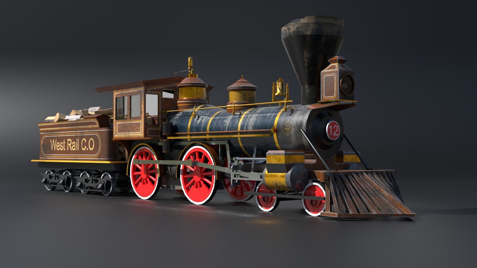 3D model Old West Steam Train VR / AR / low-poly | CGTrader