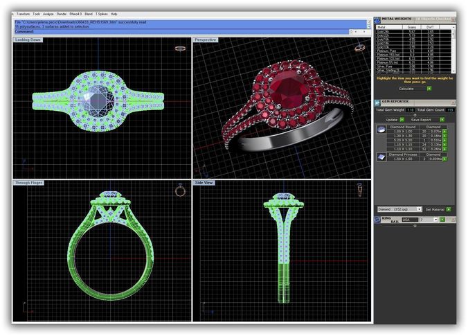Squircle Shaped Halo Ring With Gemstones 3 3D model 3D printable | CGTrader