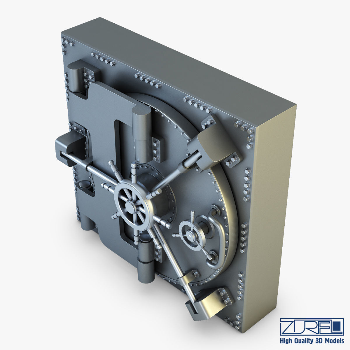 Bank vault door v 1 3D model | CGTrader