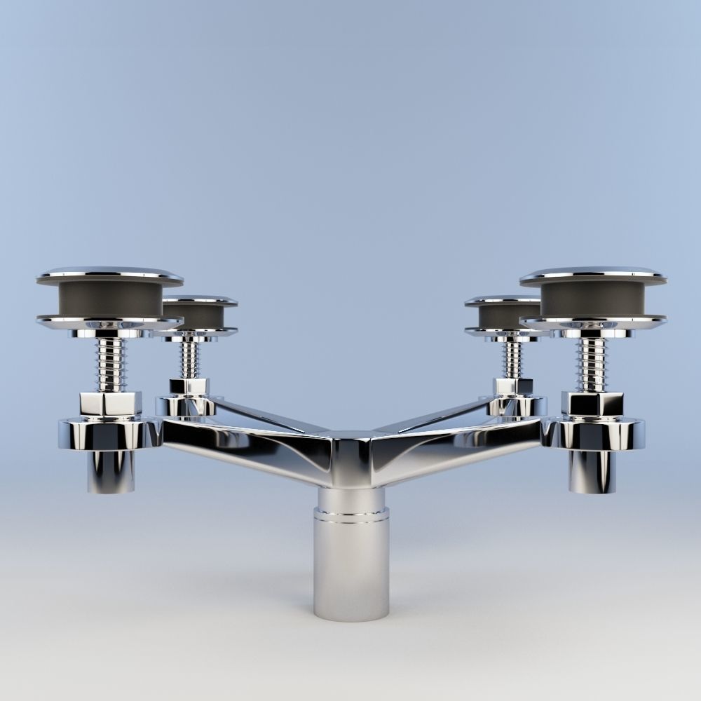 Sadev Spider Fitting 4 Arms - Glass Hardware 3D model | CGTrader
