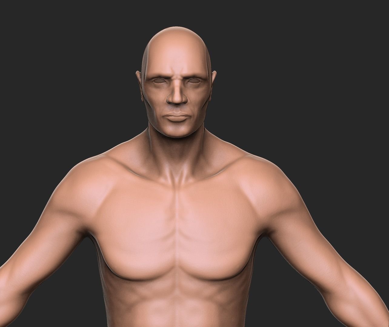 3D model Male Human Body Zbrush 3D model lowpoly and highpoly VR / AR ...