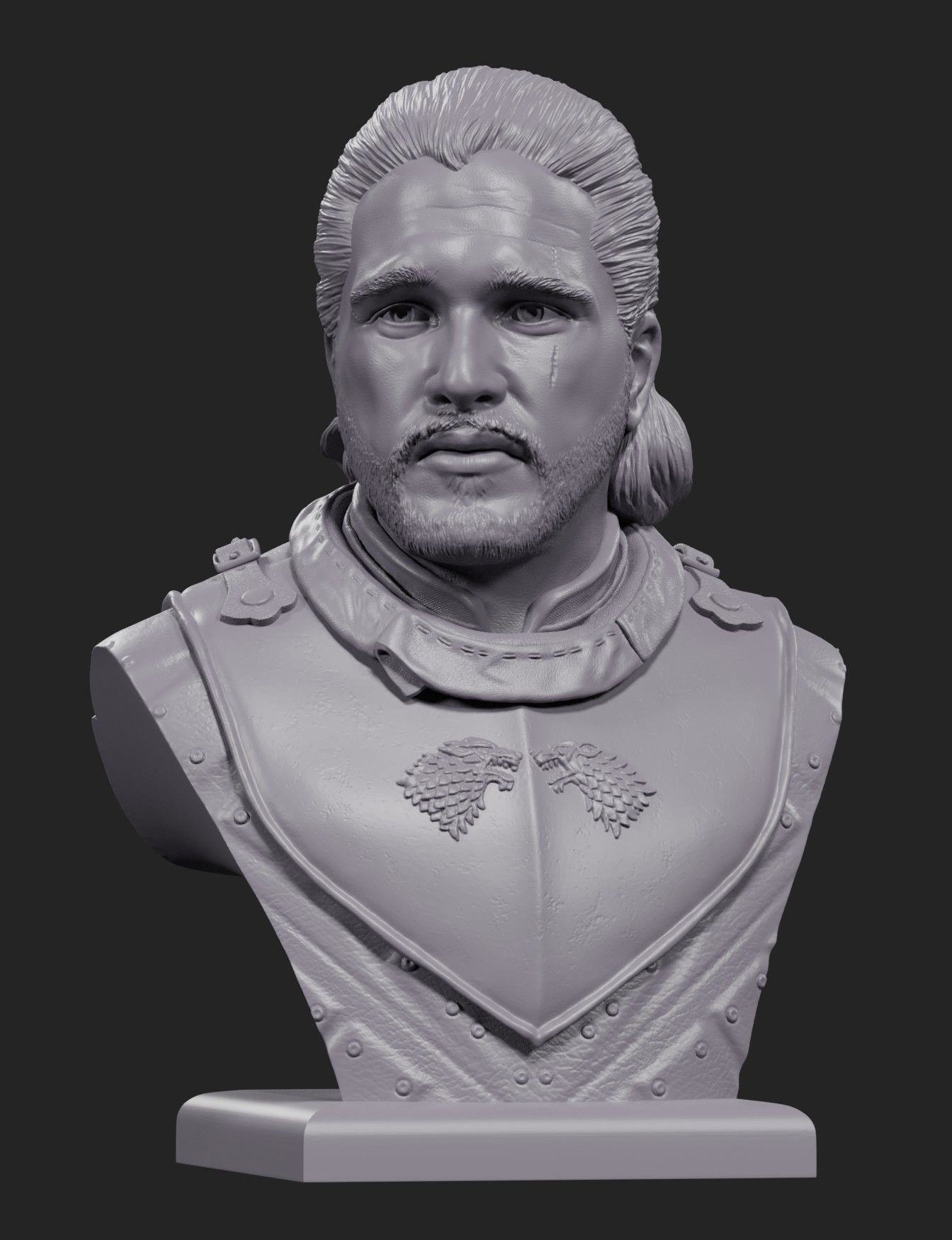 Jon Snow bust 2 3D model 3D printable | CGTrader