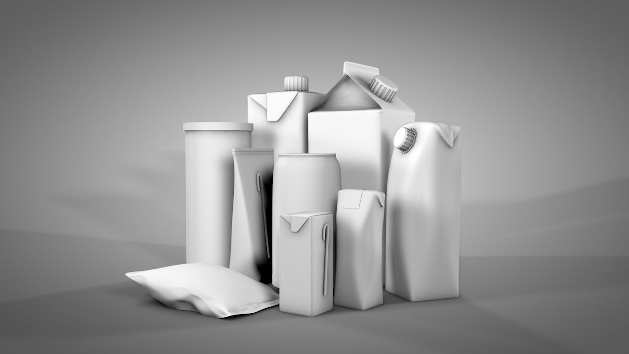 Package set of plastic containers 3D model | CGTrader