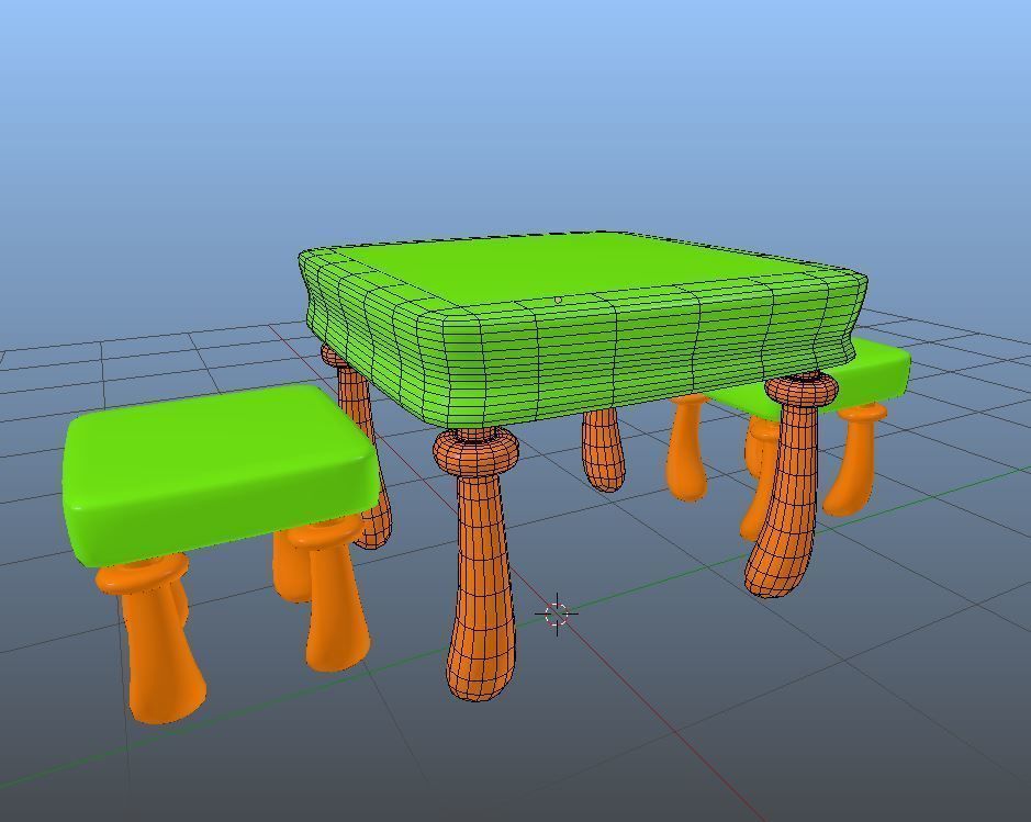 Cartoon Table and Chair 3D model | CGTrader