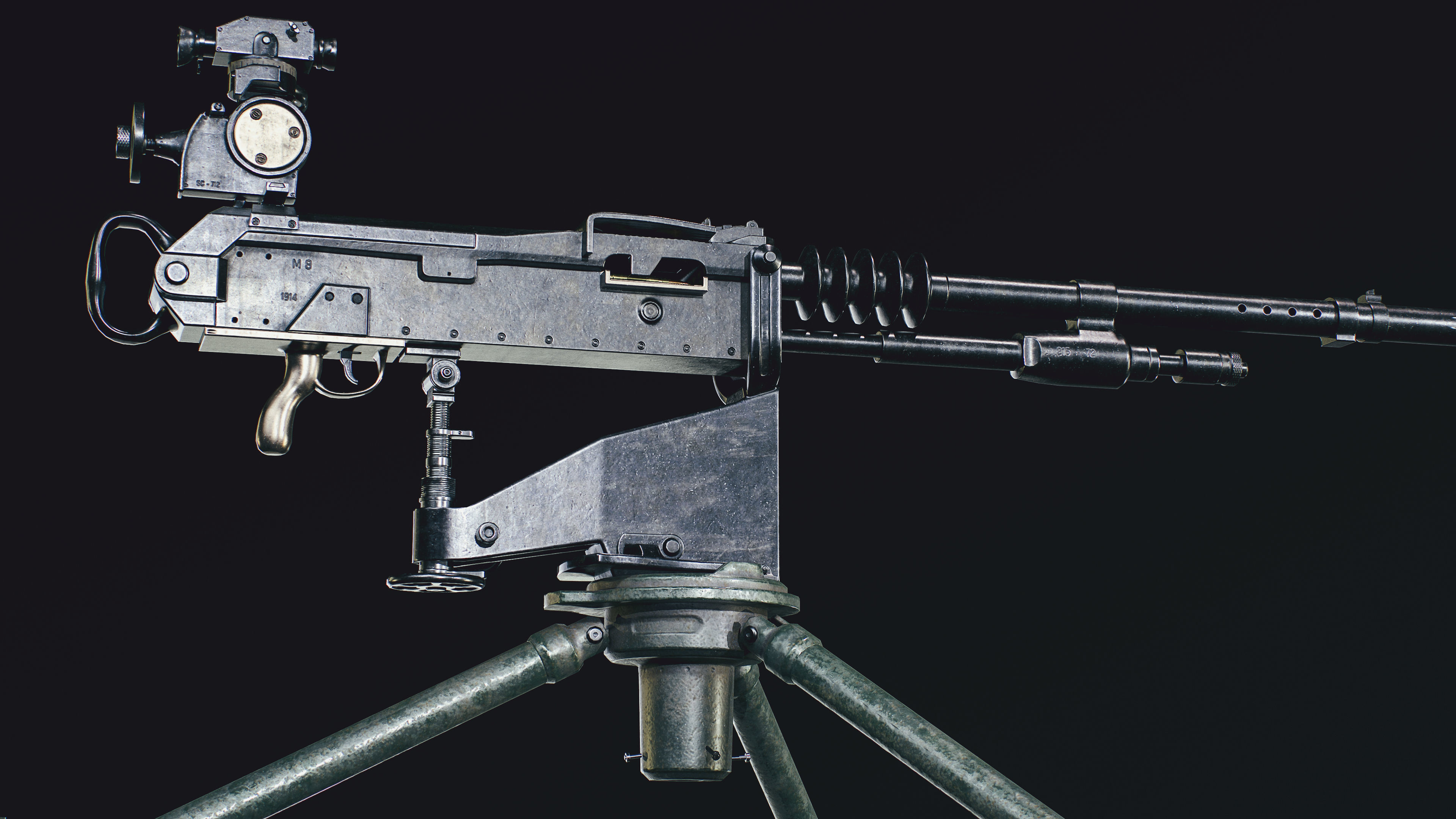 3D model Hotchkiss M1914 machine gun VR / AR / low-poly | CGTrader