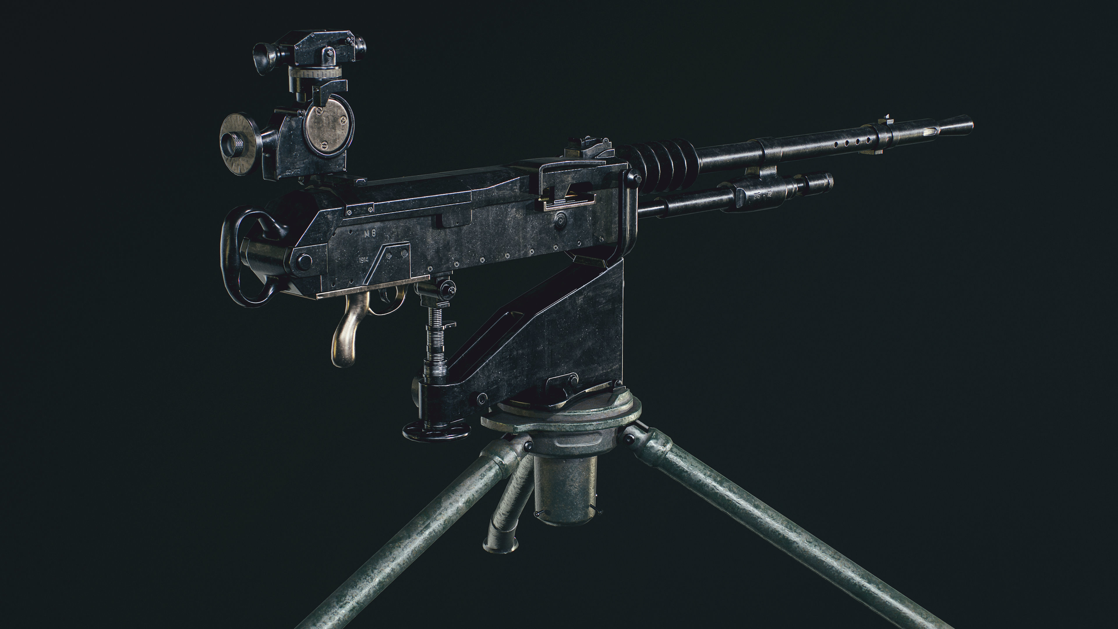 3D model Hotchkiss M1914 machine gun VR / AR / low-poly | CGTrader