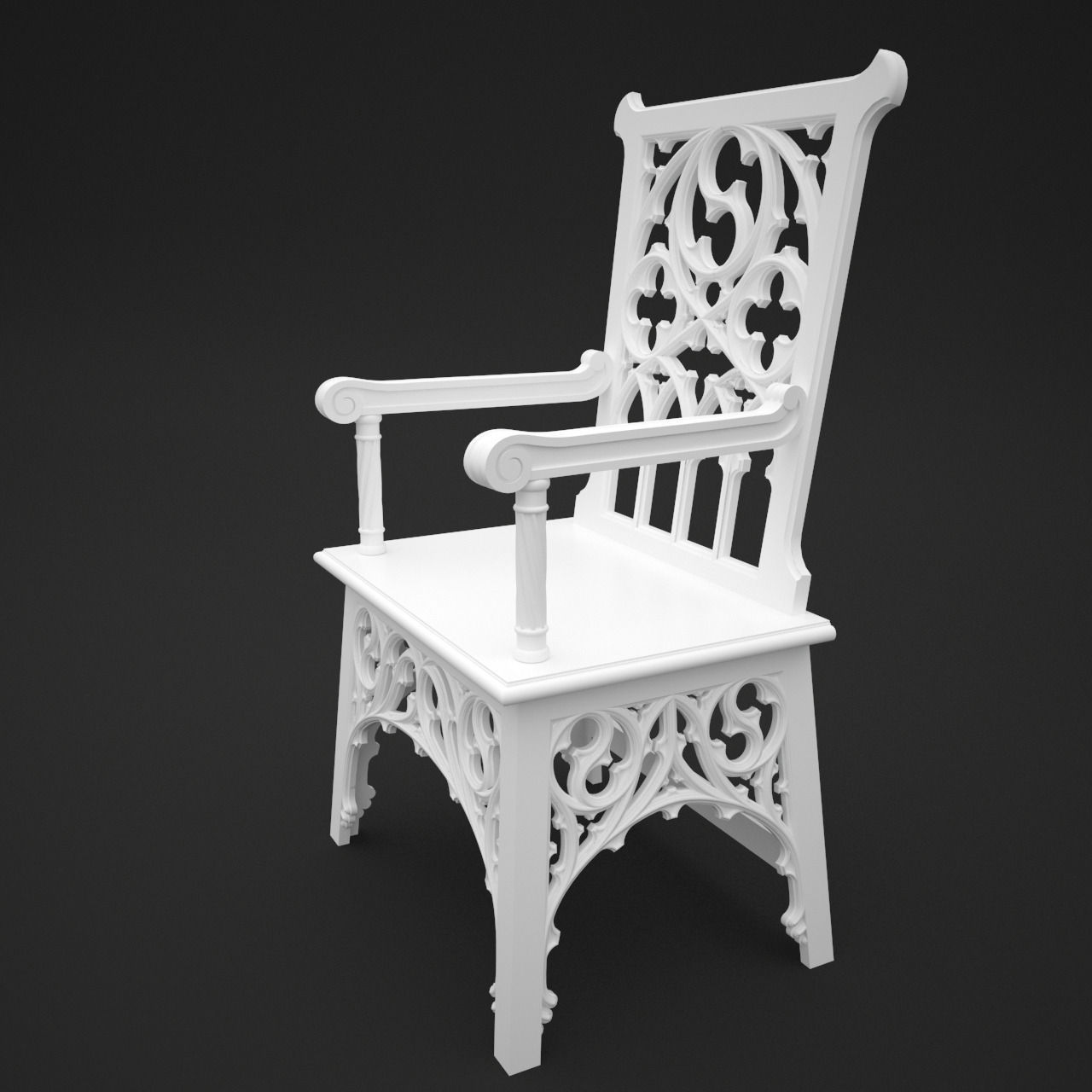 Gothic Chair 3D Model .max .obj .3dm - CGTrader.com